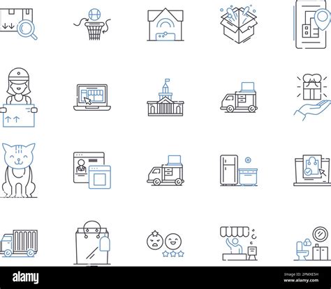 Smart City Outline Icons Collection Smart City Intelligent Automated Connected Sustainable