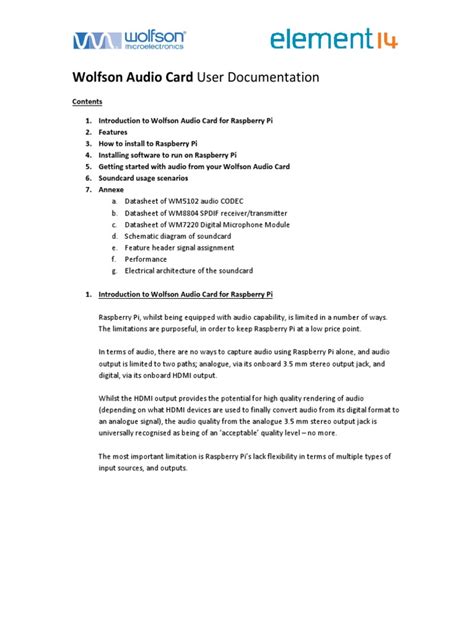 Wolfson Audio Card Ard User Documentation Download Free Pdf Distortion Raspberry Pi