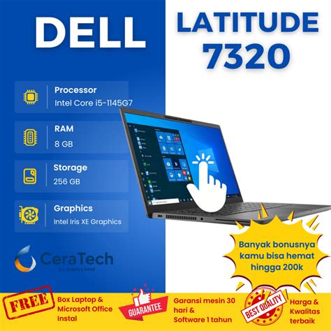 Jual Laptop Dell Latitude 7320 Touchscreen Intel Core I5 Gen 11 Ram 8 Ssd 256 Layar Full Hd