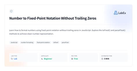 Javascript Fixed Point Notation Number Formatting Labex