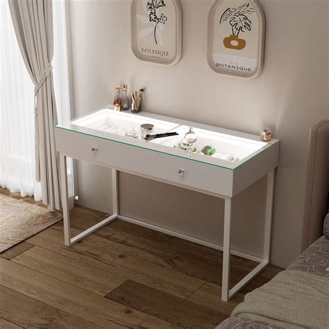 Ivy Bronx Creg Dressing Table With Led Lights Uk