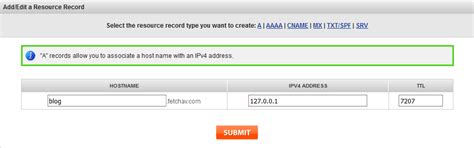adding subdomain to an ip address write