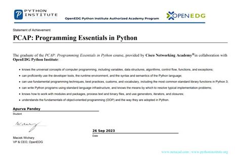 Apurva Pandey On Linkedin Pythoninstitute Programmingessentials