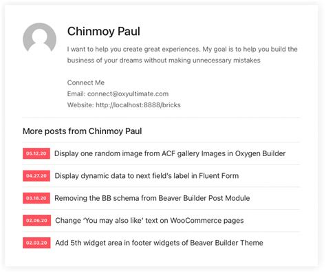 Creates Author Box With Query Loop Builder BricksUltimate