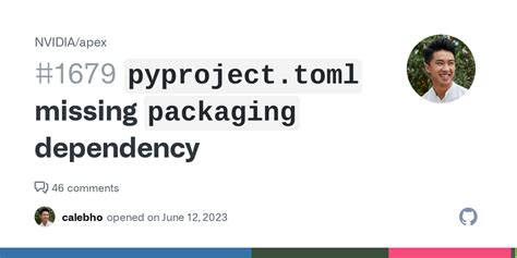 Pyproject Toml Missing Packaging Dependency Issue 1679 NVIDIA