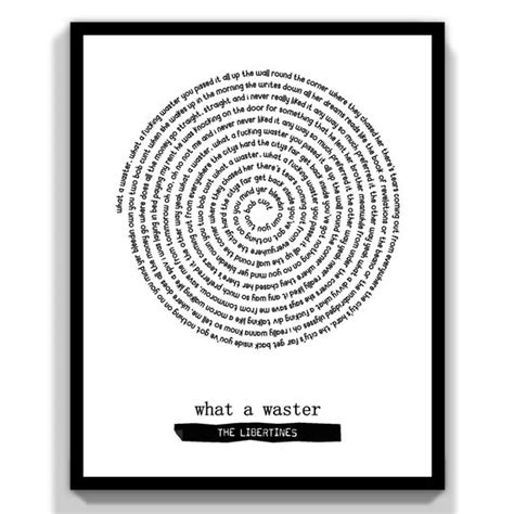 The Libertines What A Waster Song Lyrics Unframed Indie Music Etsy