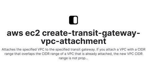 Aws Ec2 Create Transit Gateway Vpc Attachment Fig