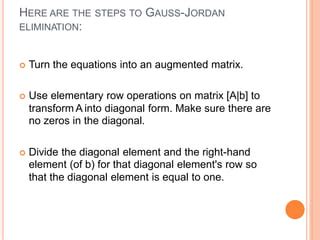 Gauss Jordan Method Pptx