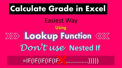 Grade Calculation In Excel Using Look Up Function Easiest Way Youtube