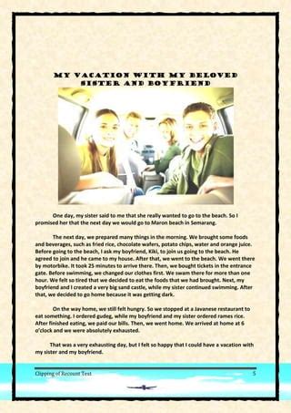 Recount Text Macam Macam Contoh Recount Text For Class X MA SMA PDF