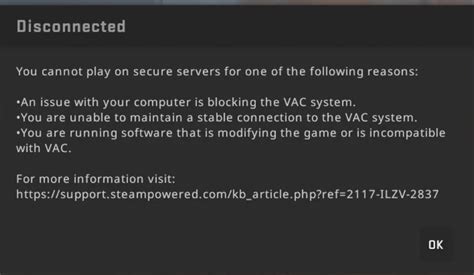 Can Not Play On Secured Servers Vac Rglobaloffensive