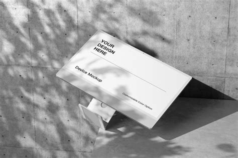 Premium Psd Editable Object Color For 3d Computer Mockup With Minimal Background