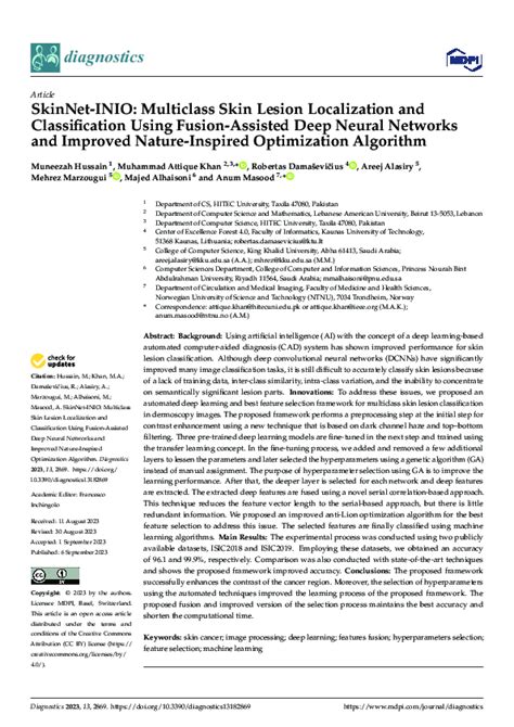 Pdf Skinnet Inio Multiclass Skin Lesion Localization And Classification Using Fusion Assisted