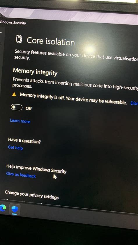 Memory Integritycore Isolation Problem Rzephyrusg14