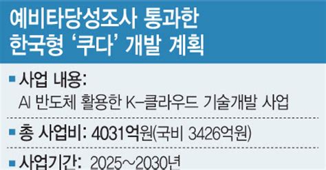 Ai반도체 플랫폼 개발나선 한국엔비디아 쿠다에 도전