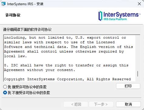 Caché M 数据库系统 InterSystems IRIS 的 Windows 安装 InterSystems Developer