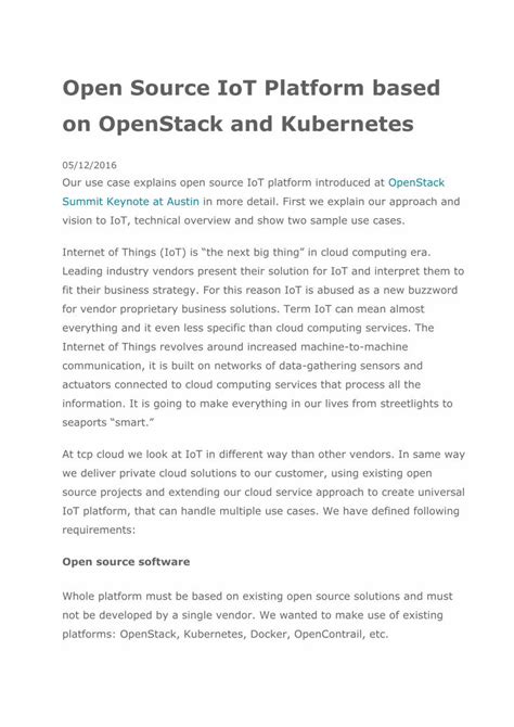 PDF Open Source IoT Platform Based On OpenStack And Source IoT Platform Based On OpenStack