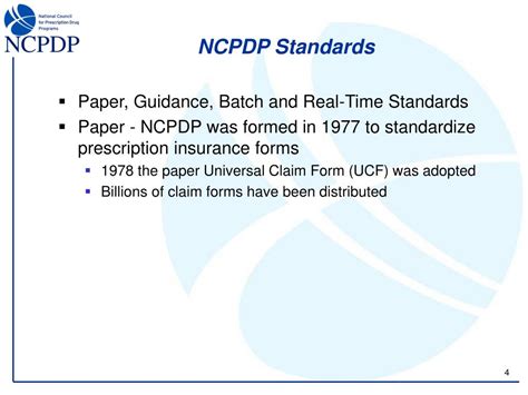 Ppt Ncpdp Standards Overview Powerpoint Presentation Free Download Id 676957