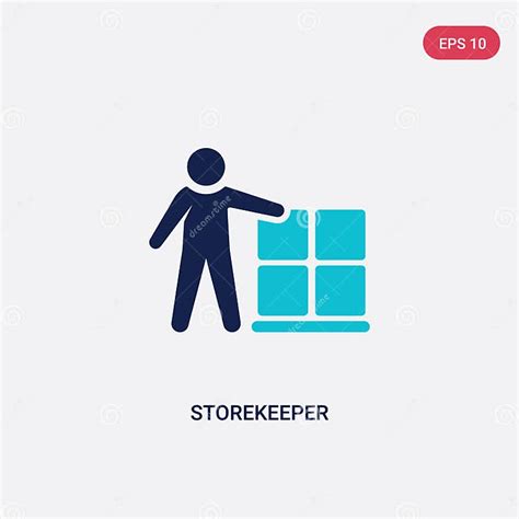 Two Color Storekeeper Vector Icon From Humans Concept Isolated Blue