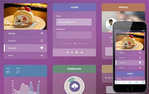 Transparent UI Kit Flat Responsive Web Template By W Layouts
