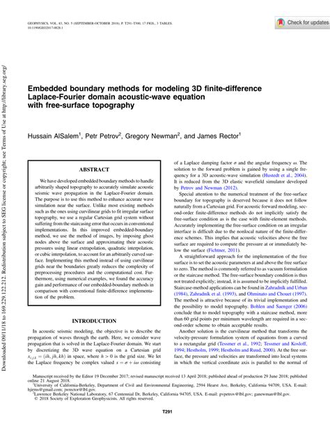 Pdf Efficient Three Dimensional Laplace Fourier Domain Acoustic Wave
