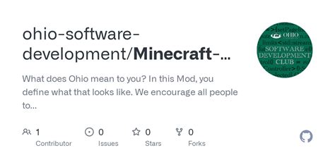 GitHub Ohio Software Development Minecraft Ohio Mod What Does Ohio
