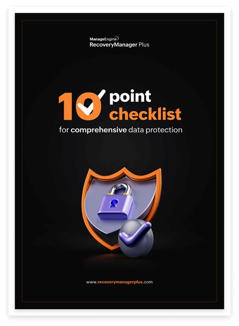Comprehensive Data Protection Checklist Manageengine Recoverymanager Plus