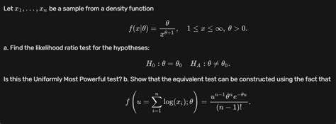 Solved Let X1 Dots Xn Be A Sample From A Density Chegg Com