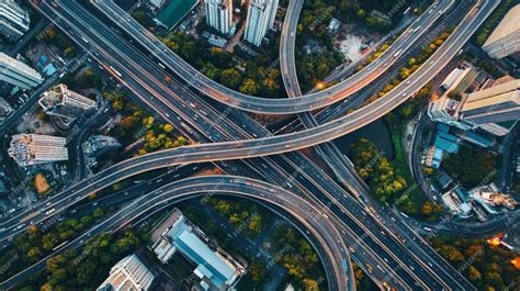 Urban Expressway Network Aerial View An Aerial View Of A Complex Urban Expressway Network Sh