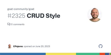 Crud Style · Issue 2325 · Goat Communitygoat · Github