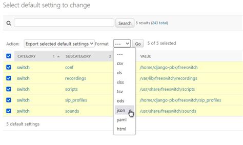 Default Settings — Djangopbx 070 Documentation