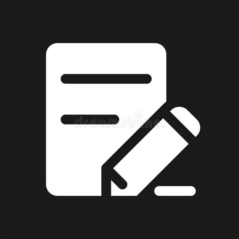 Edit Text Dark Mode Glyph Ui Icon Stock Vector Illustration Of Computer Glyph 262354658