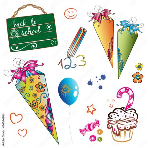 Schulanfang Schule Erster Schultag Stock Vektorgrafik Adobe Stock