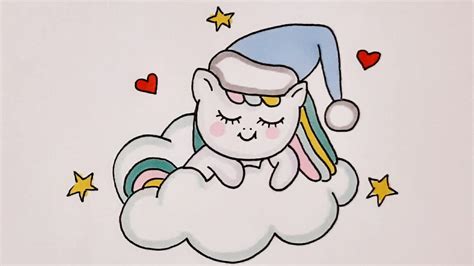 Как нарисовать МИЛОГО ЕДИНОРОГА НА ОБЛАКЕ рисунки для срисовки How To Draw A Cute Unicorn On A