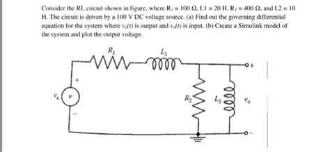 Solved Consider The Rl Circuit Shown In Figure Where R1