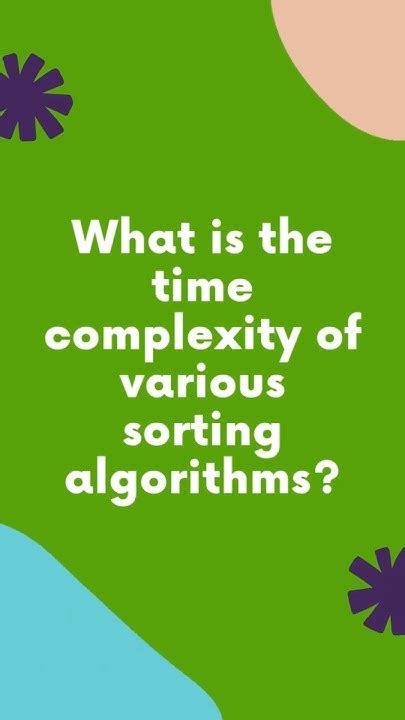 Sorting Algorithms Time Complexity Explained 🕒⚡ Shorts Java Sorting Codingtips Youtube