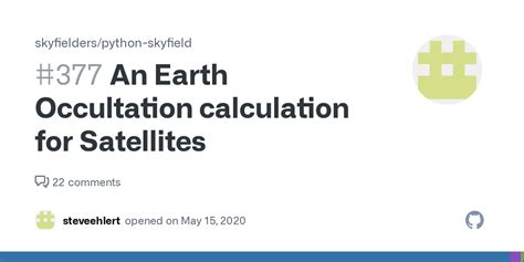 An Earth Occultation Calculation For Satellites Issue 377 Skyfielders Python Skyfield GitHub