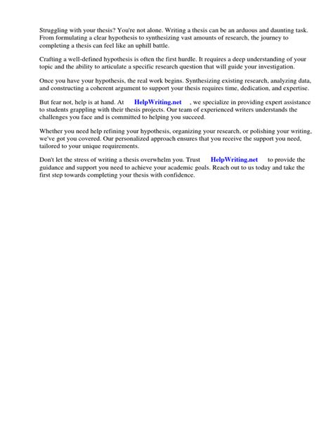 Thesis Hypothesis Synthesis Download Free Pdf Hypothesis Experiment