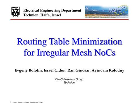 Ppt Routing Table Minimization For Irregular Mesh Nocs Powerpoint