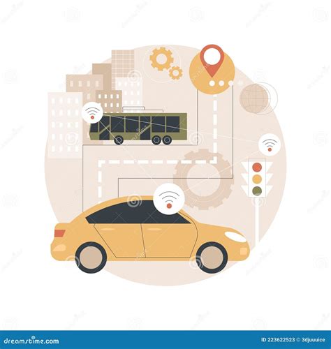 Intelligent Transportation System Abstract Concept Vector Illustration Stock Vector