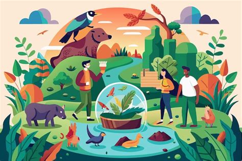 A Flat Illustration Showcases The Impact Of Biodiversity Loss With