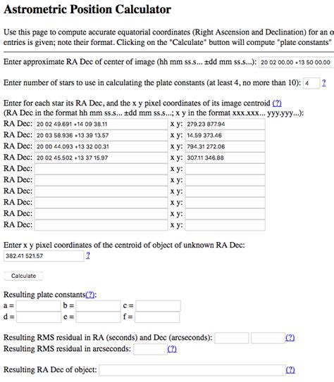 Angular Separation Calculator Cosmic Reflections