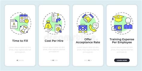 Hiring Metrics Onboarding Mobile App Screen Stock Illustration