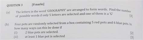 Solved Question 3 8 Marks A The Letters In The Word