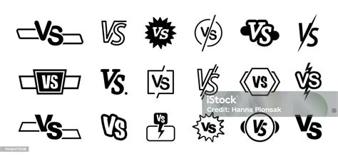 대 로고 세트 Vs 문자 경쟁 기호입니다 스포츠 게임 전투 레슬링 경기 결투에 대한 Vs 기호 벡터 그림입니다 혼합 무술에 대한