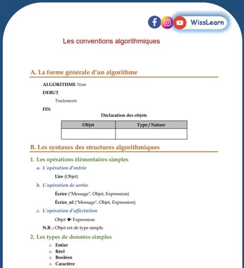 Les Conventions Algorithmiques Informatique Bacs Scientifiques