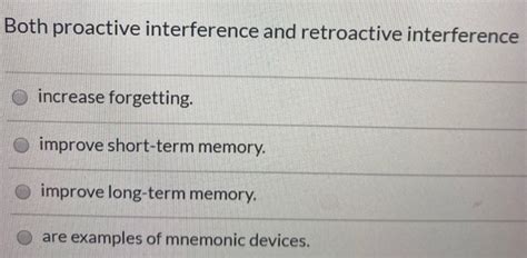 Solved Both Proactive Interference And Retroactive