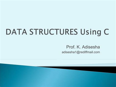 Data Structures Using C Ppt Programming Languages Computing