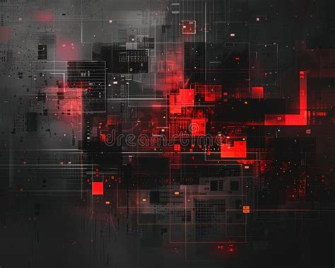 Minimalist Ui Disruption Buttonbox Outlines W Redblack Glitch