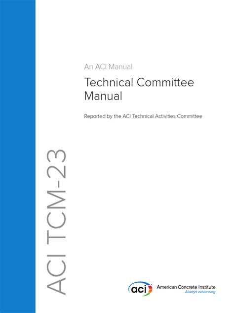 Technical Concrete Manual Aci Pdf Specification Technical Standard Committee